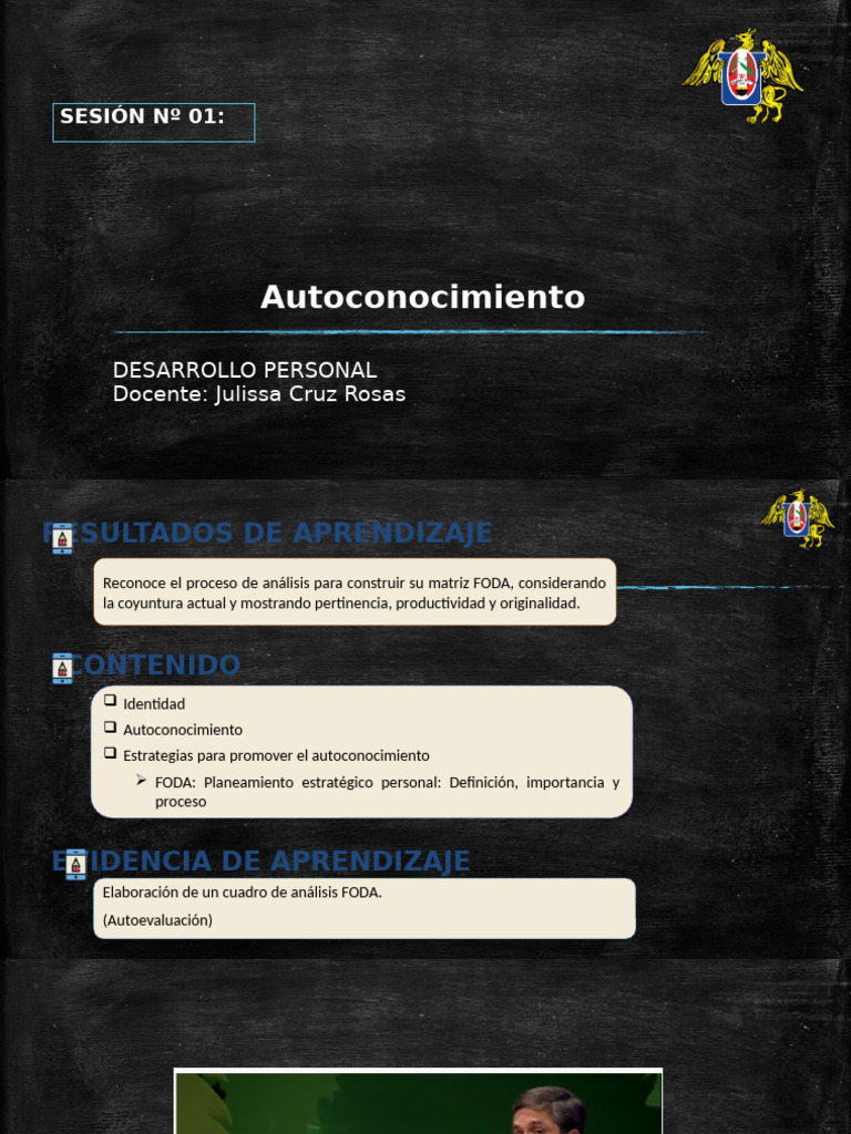 Diapositiva 1 Autoconocimiento DPCC | PDF | Análisis FODA | Conceptos psicologicos