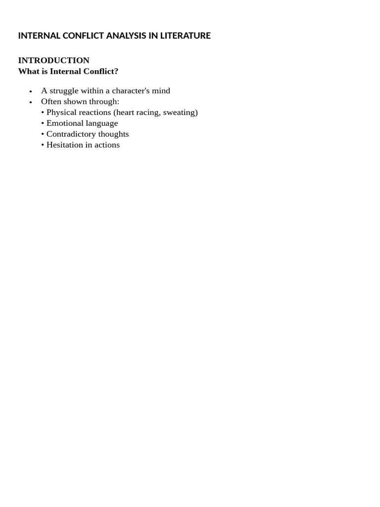 Internal Conflict in Literature | PDF | Psychology