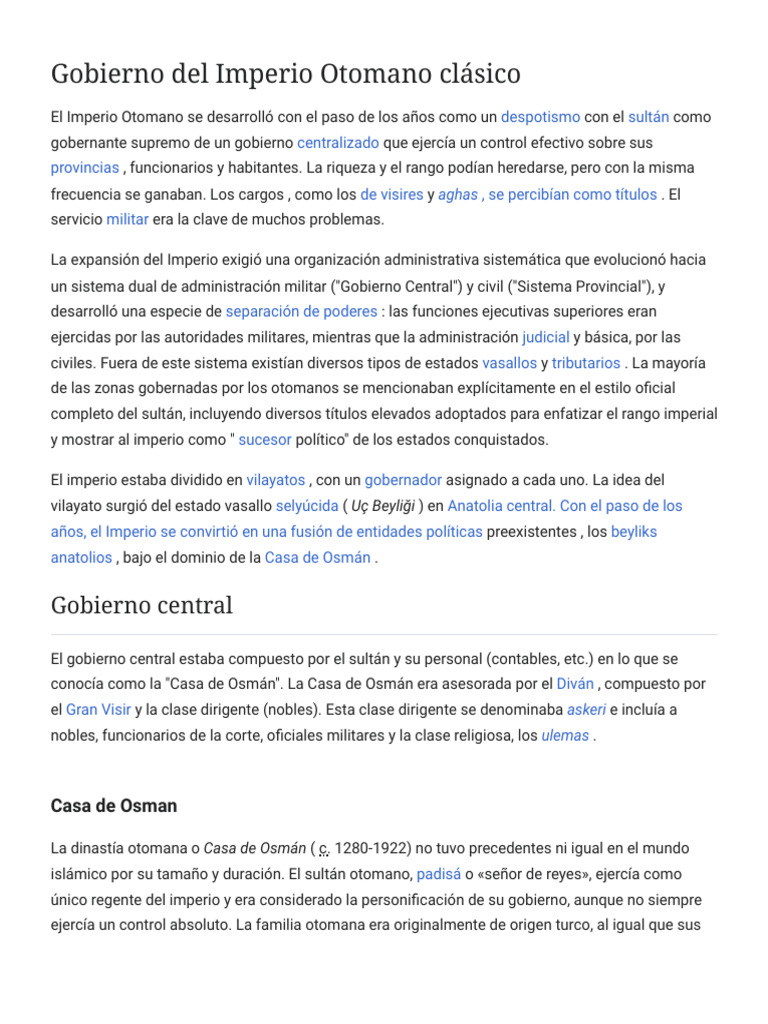 Gobierno Del Imperio Otomano Clásico - Wikipedia | PDF | Sultán ...