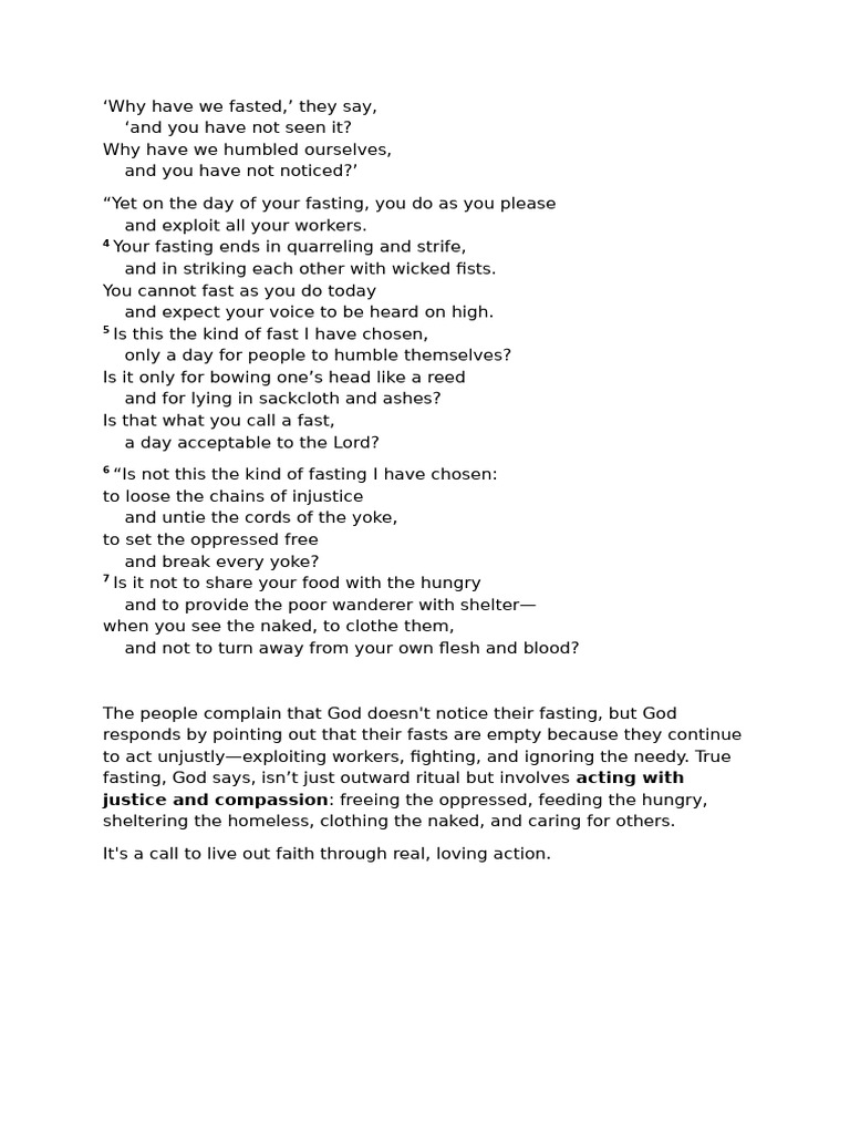 Isaiah 58 3-7 | PDF