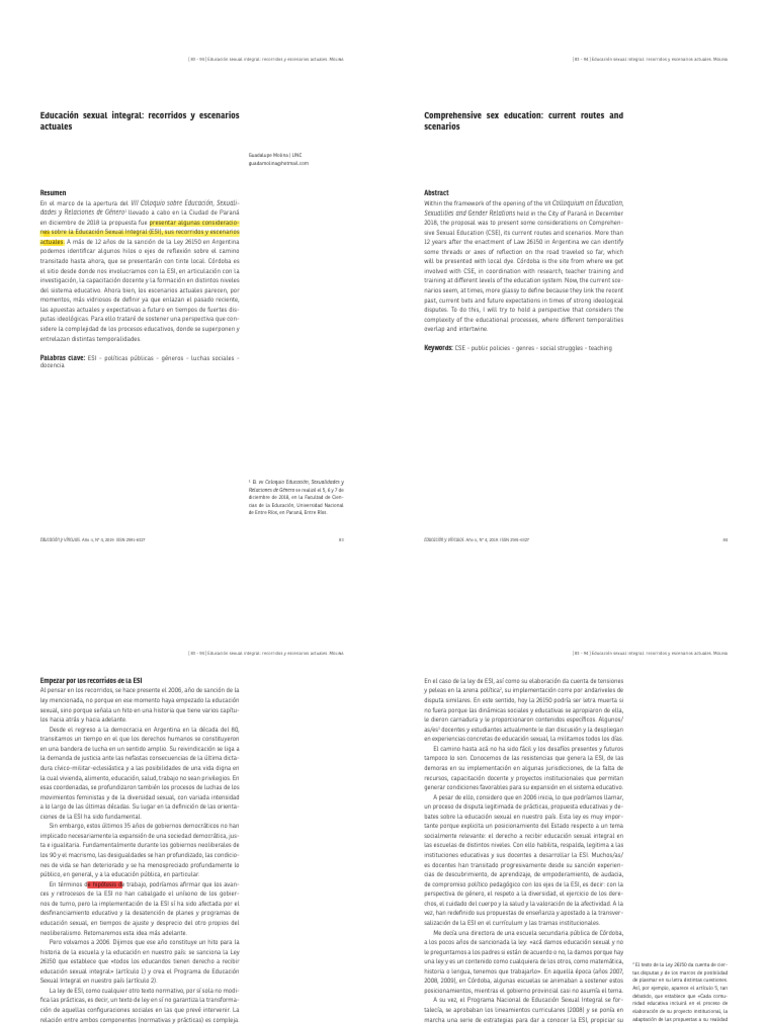 Molina ESI U 3... Edit | PDF | Educación sexual | Democracia