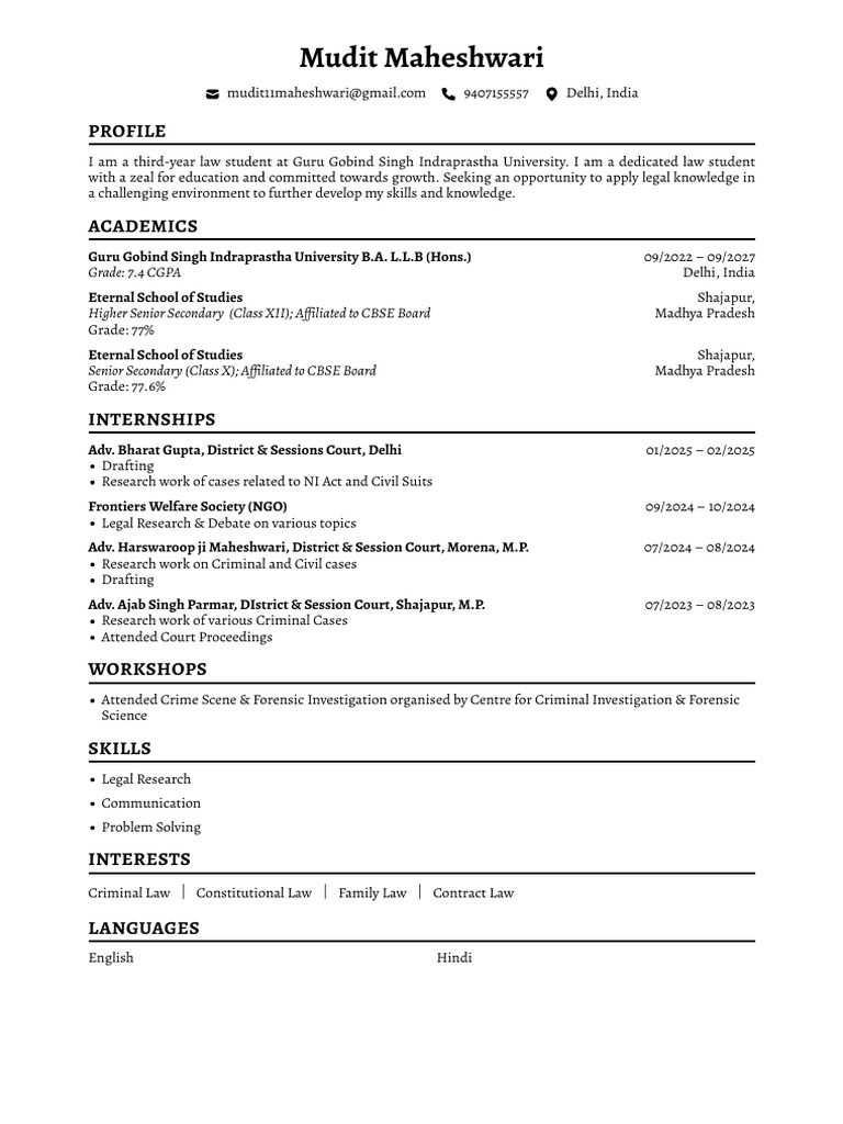 Mudit Maheshwari - CV | PDF