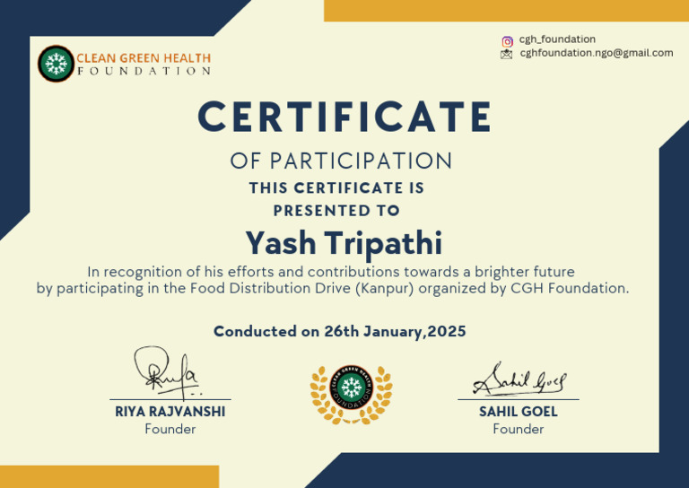 Yash Tripathi Certificate | PDF