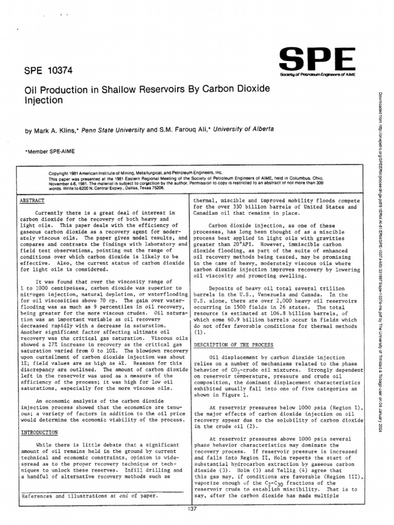 Spe-10374-Ms Oil Production in Shallow Reservoirs by Carbon Dioxide ...