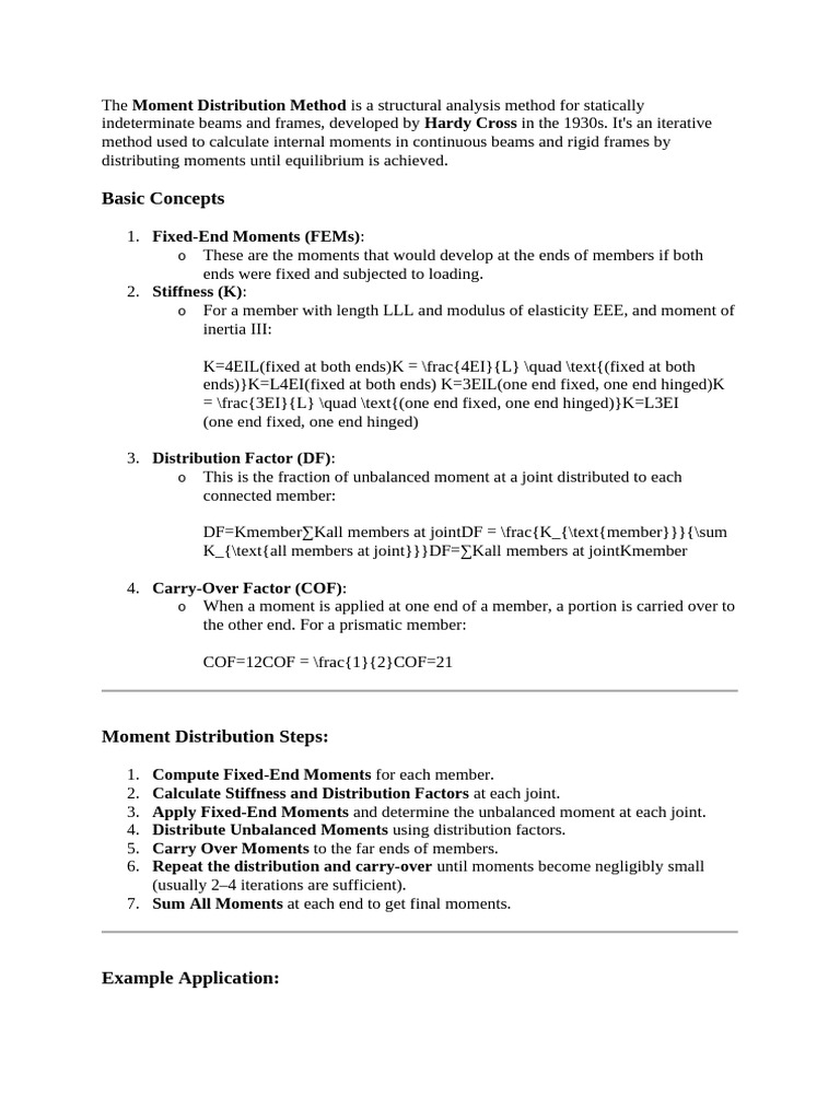 Moment Distribution Method | PDF
