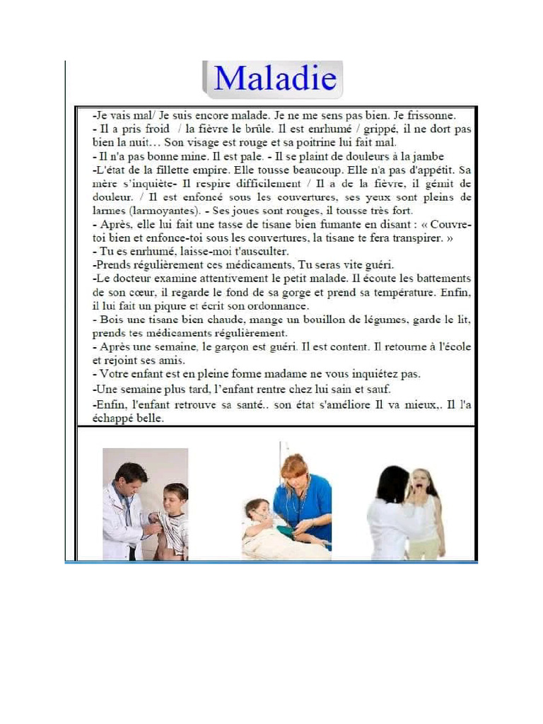 Banque de Mots Malade | PDF