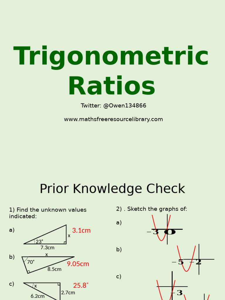 9) Trigonometric Ratios | PDF | Trigonometric Functions | Trigonometry