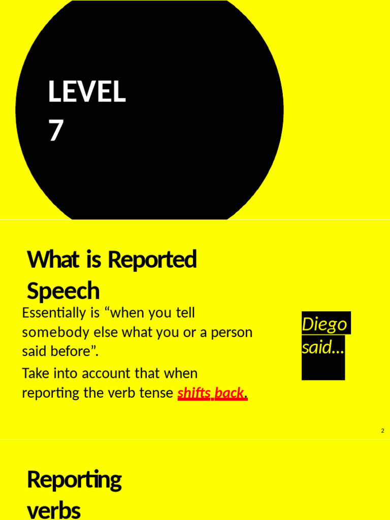 Level 7 Reported Speech | PDF | Syntax | Semantic Units