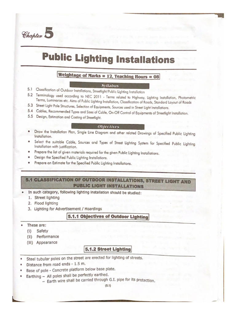 Public Lighting Installations | PDF