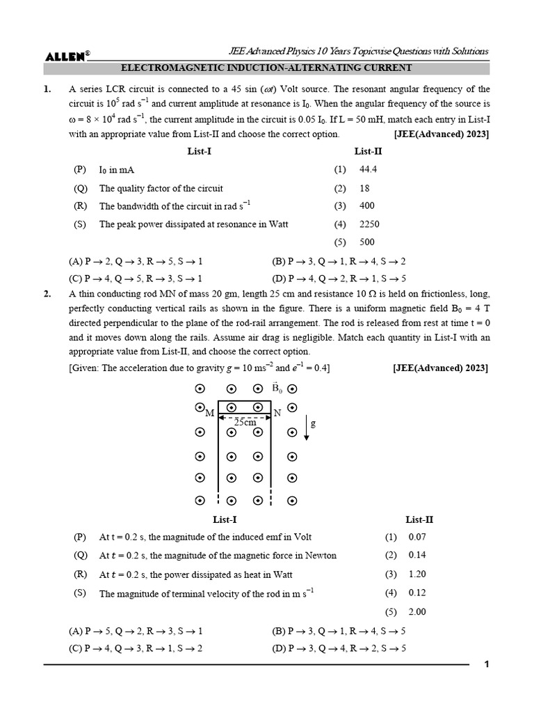 Electromagnetic Induction Alternating Current | PDF | Inductance | Inductor