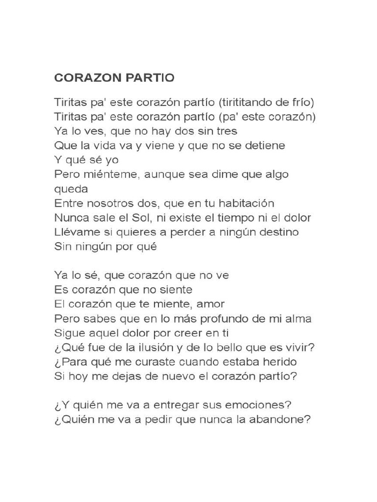 Corazon Partio | PDF