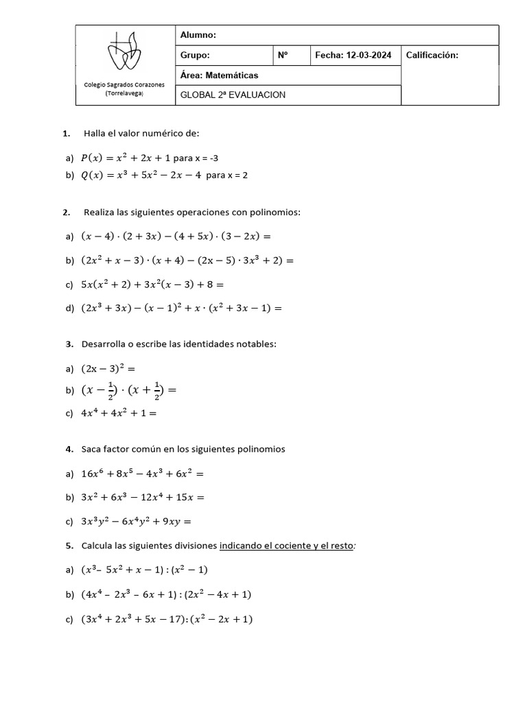 Recuperacion Mate 2-Ev | PDF
