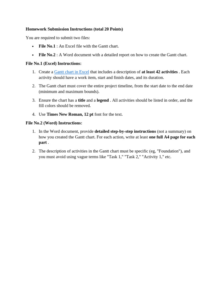 GANTT CHART Assignment - 20214073 | PDF