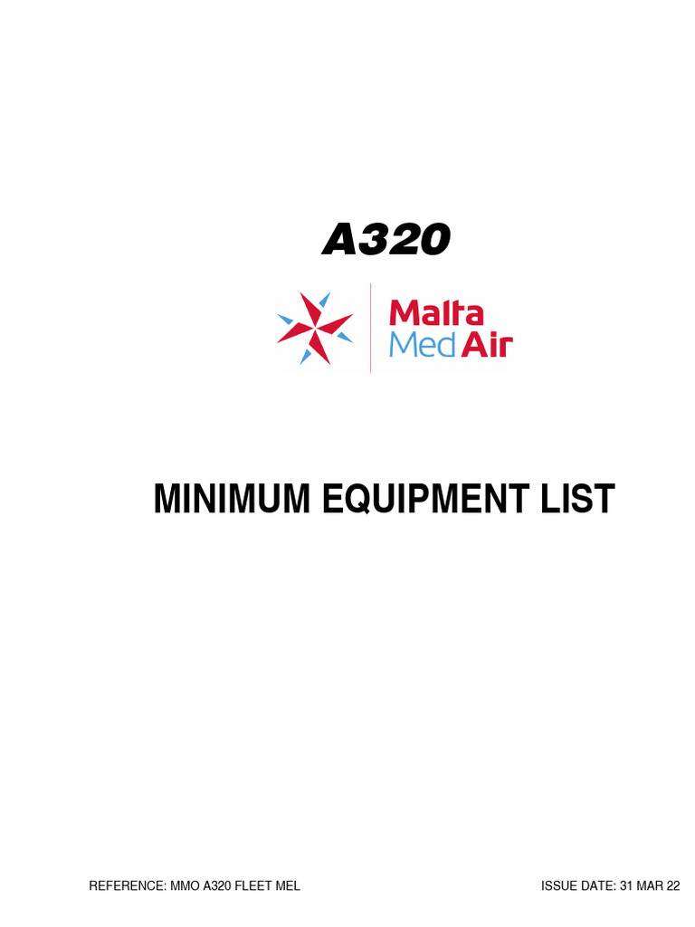 MMO A320 MEL 31 MAR 22 - Rev 01 SIGNED | PDF | Aircraft Flight Control ...