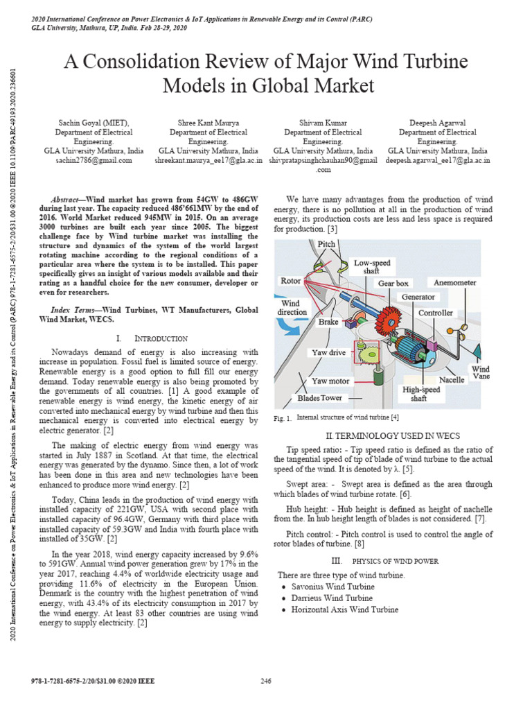 Major Wind Turbine Models Overview | PDF | Wind Power | Wind Turbine