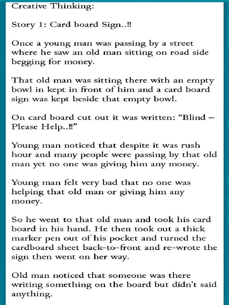 Creative Thinking | PDF