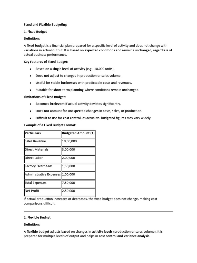 Fixed and Flexible Budgeting | PDF | Cost Accounting | Cost