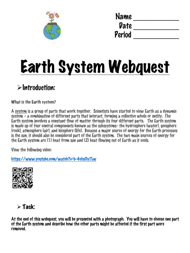 Earth System Components Webquest | PDF | Earth | Water