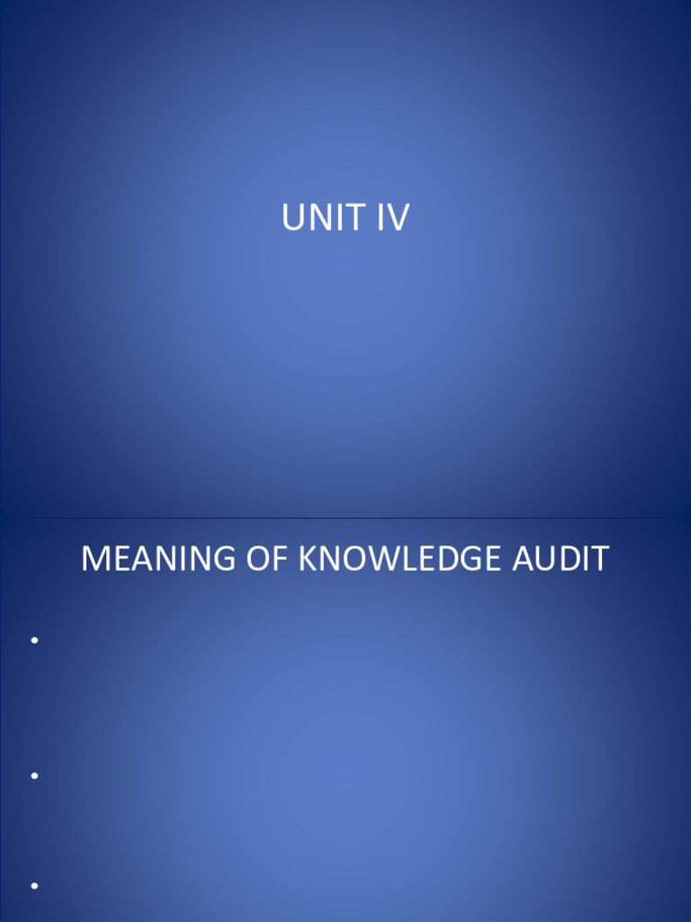 Knowledge Audit | PDF