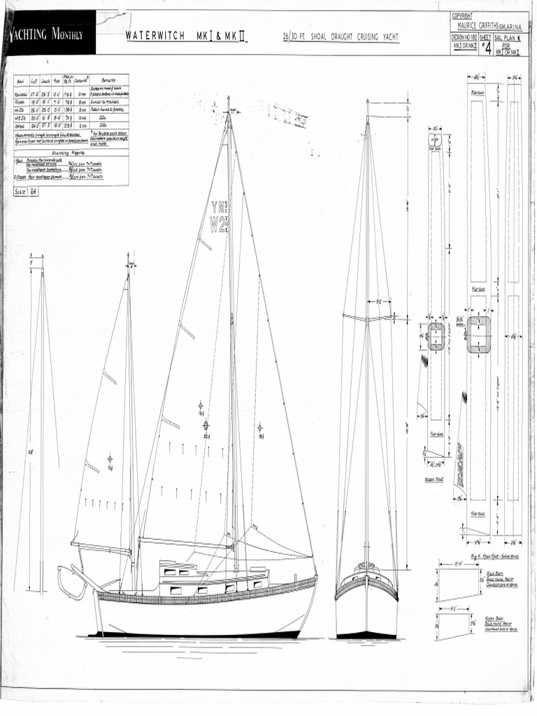 YM WW Sheet 4 Sail Plan Yawl | PDF