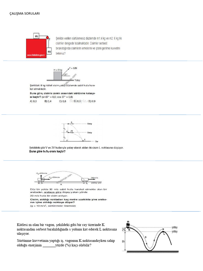 Fizik Klasik Calisma Sorulari | PDF