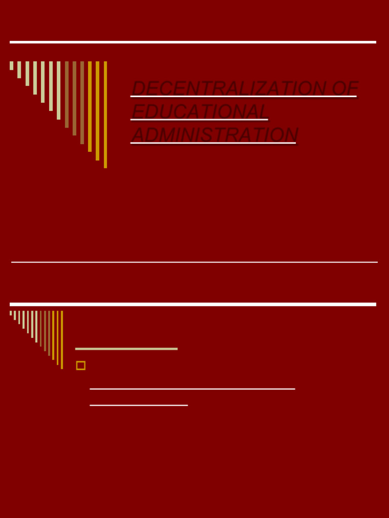 Decentralization of Educational Administration 1 | PDF | Decentralization