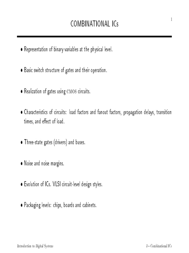 CH3 - COMBINATIONAL ICs | PDF | Logic Gate | Integrated Circuit