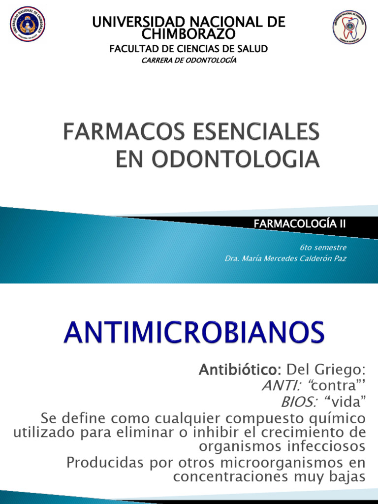 Antibacterianos Generalidades | PDF | Penicilina | Las bacterias