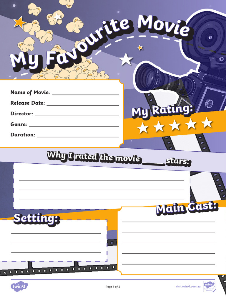 My Favourite Movie Writing Template Ver 1 | PDF