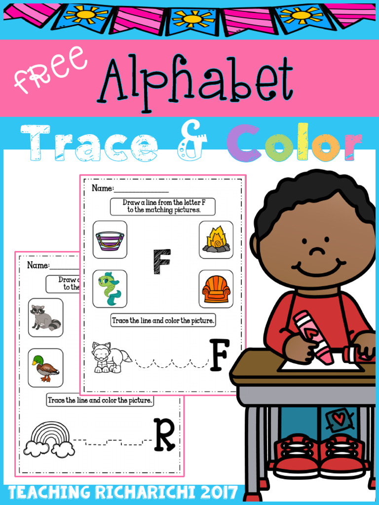 Trace and Color Letters F, R, W | PDF