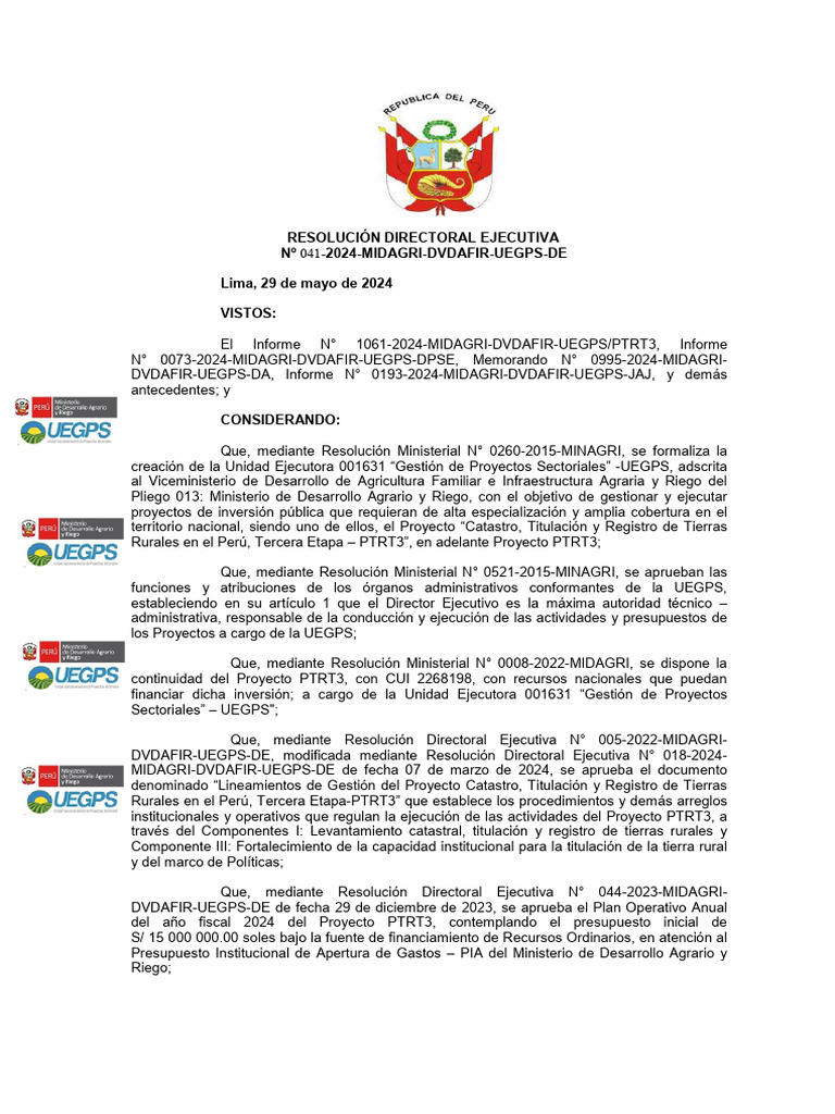POA 2024 Modificacion v1 | PDF | Presupuesto | Perú