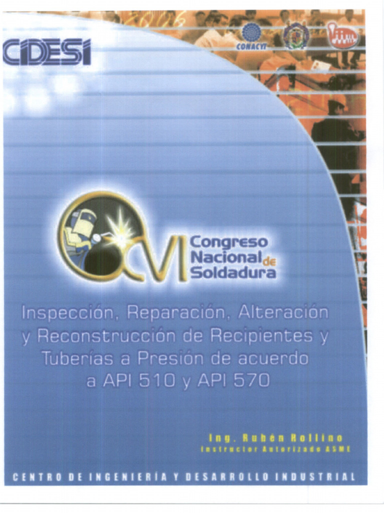 API 510 y API 570 - Inspeccion, Reparacion, Alteracion y Recontruccion ...