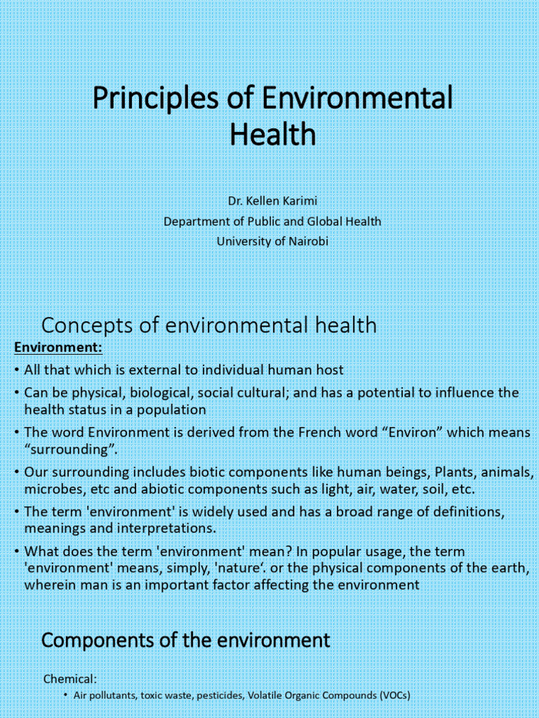 1.principles of Environmental Health | PDF | Environmental Health ...