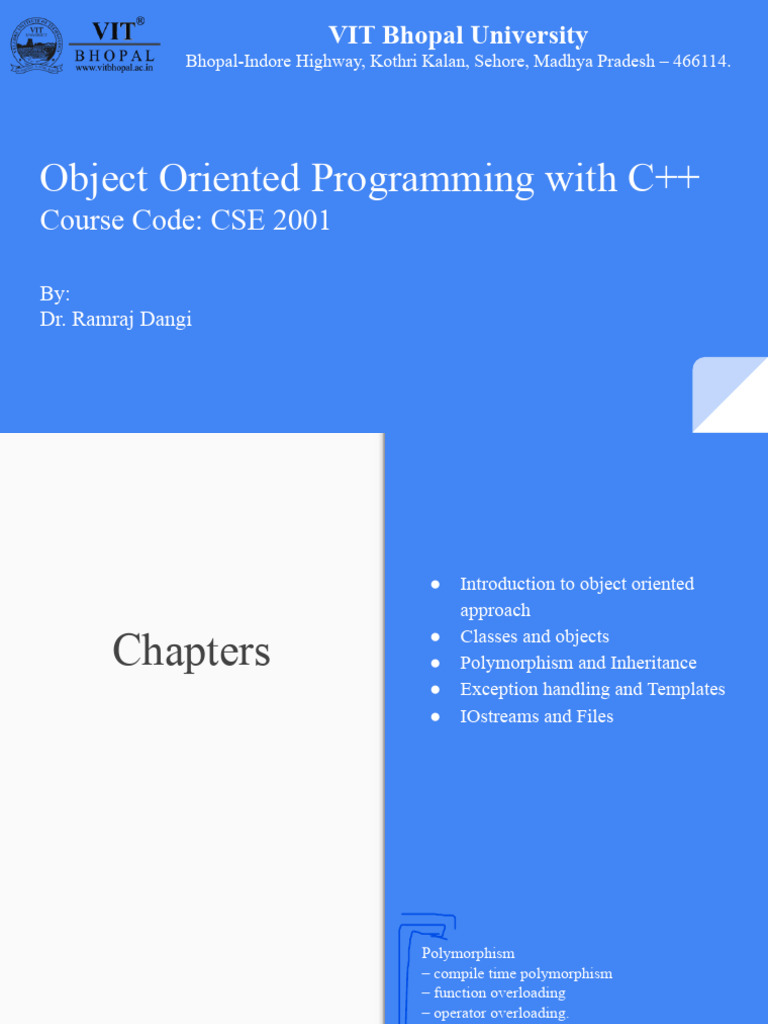 OOPs With C - CSE 2001 - Unit 3 | PDF | Inheritance (Object Oriented Programming) | Parameter ...
