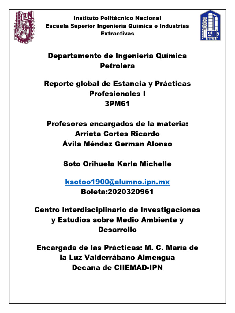 Reporte de Prácticas en CIIEMAD-IPN | PDF