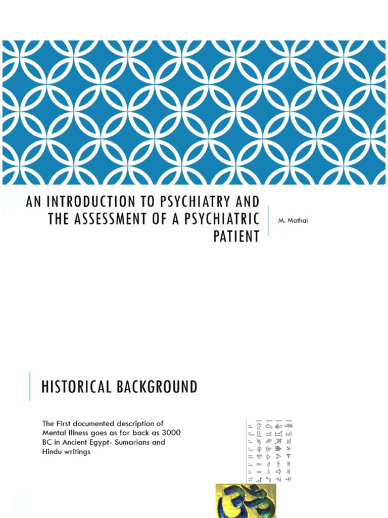 1.introduction To Psychiatry and Assessment of A Psychiatric Patient-Dr ...