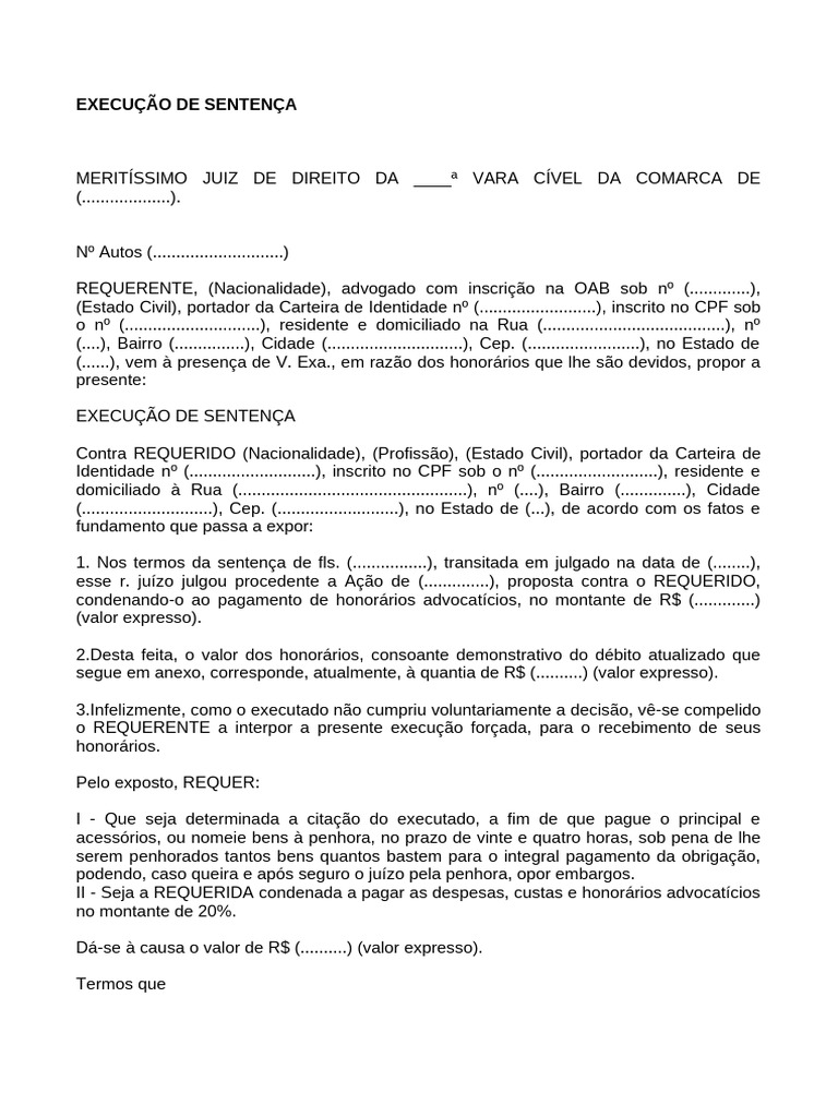 Execucao de Sentenca | PDF