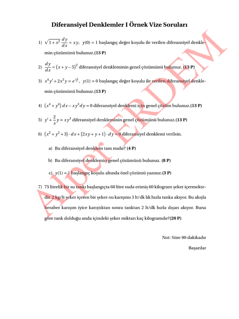 Dif Örnek Vize 1 | PDF