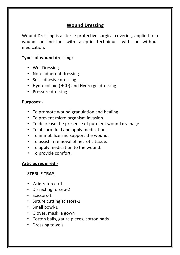 Wound Dressing Techniques | PDF | Wound | Health Sciences