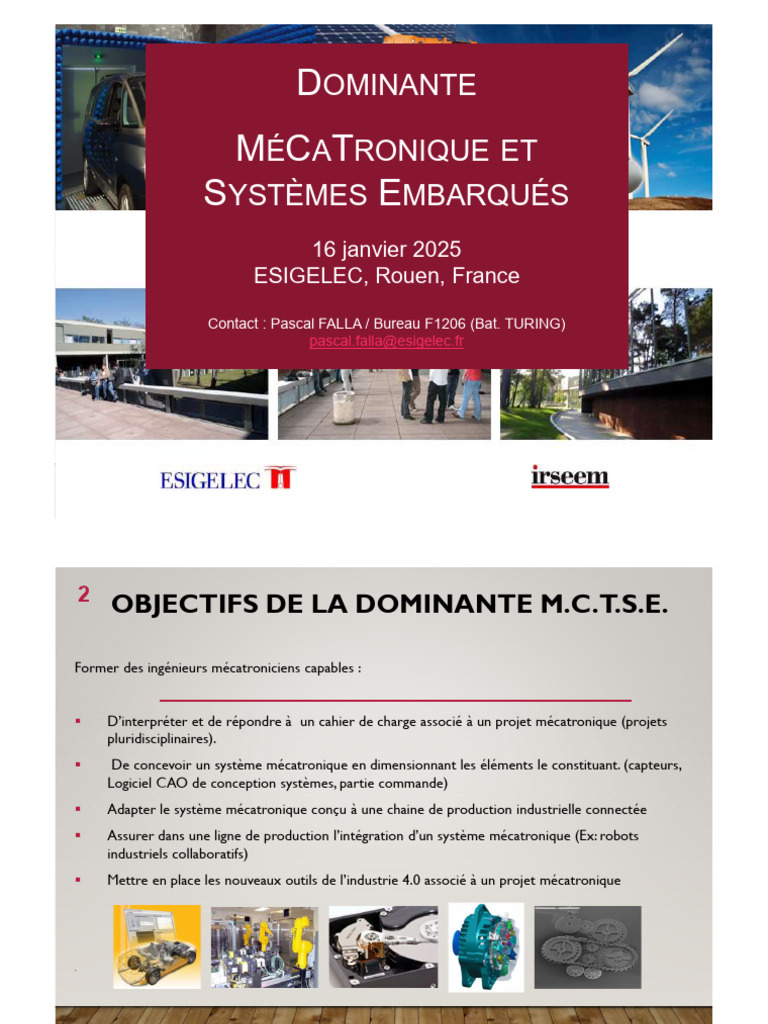 Formation en Mécatronique MCTSE | PDF | Mécatronique | Ingénierie