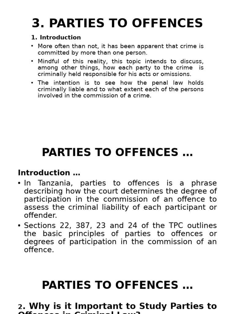 Understanding Parties to Offences | PDF | Aiding And Abetting | Crimes