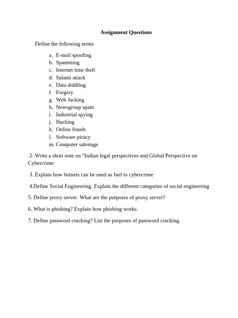 Assignment Questions | PDF