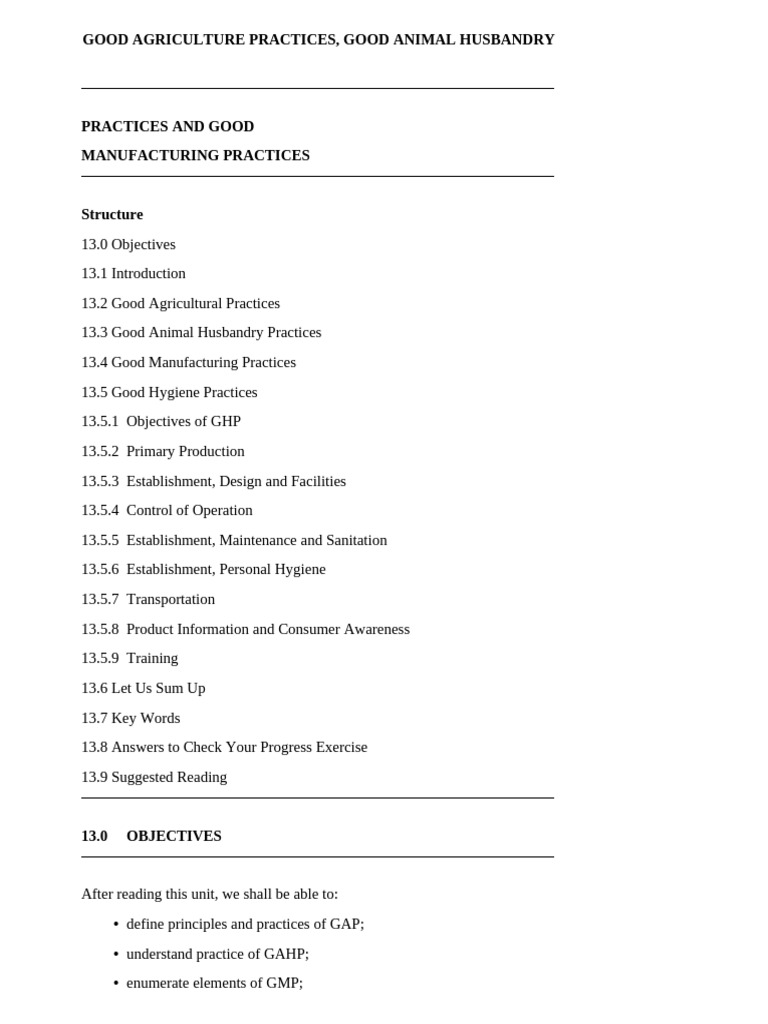 Good Practices in Agriculture & Food Safety | PDF | Crop Rotation ...