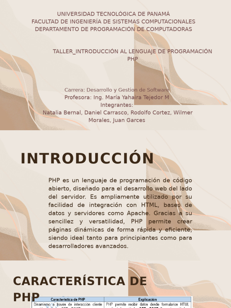 Taller - Introducción Al Lenguaje de Programación PHP | PDF