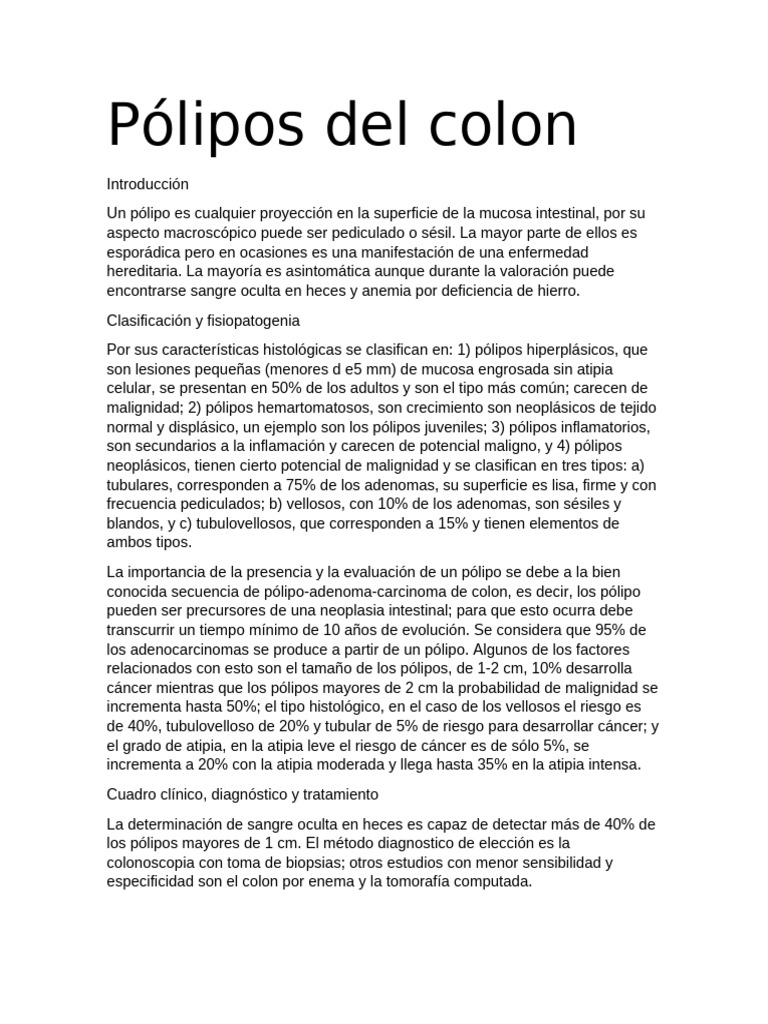 PÓLIPOS | PDF | Cáncer colonrectal | Enfermedades y trastornos