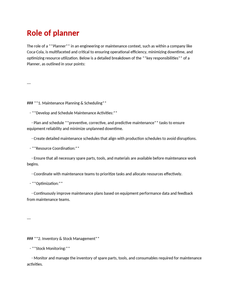 Role of planner-WPS Office | PDF | Business