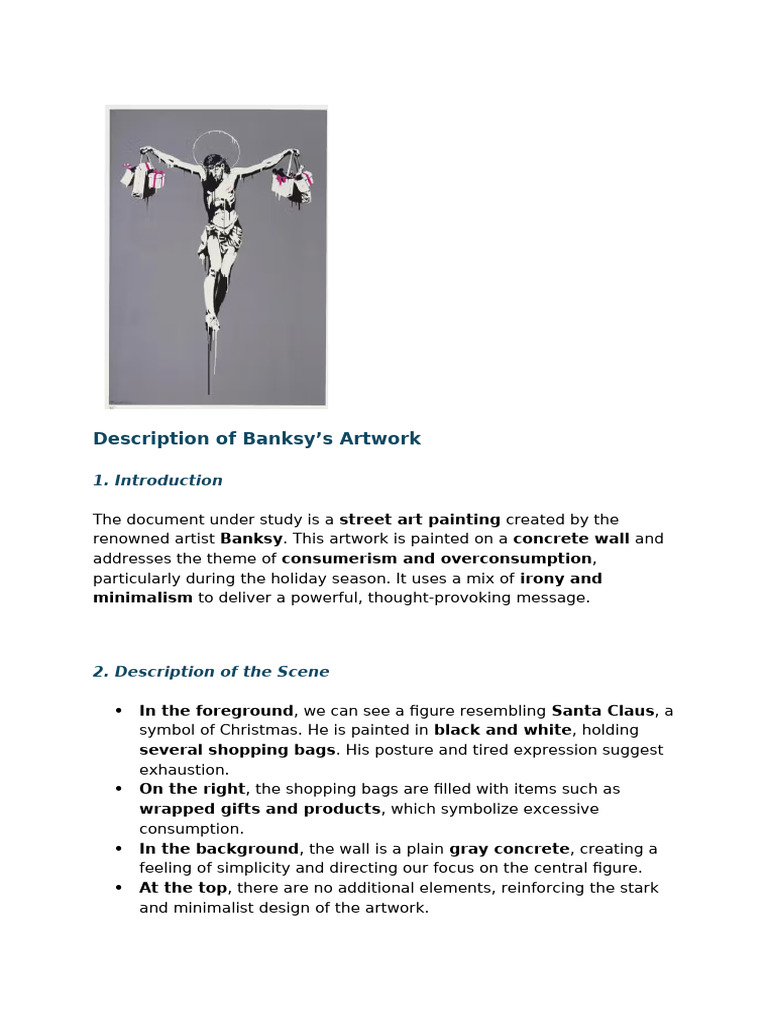 Description of Banksy's Artwork | PDF