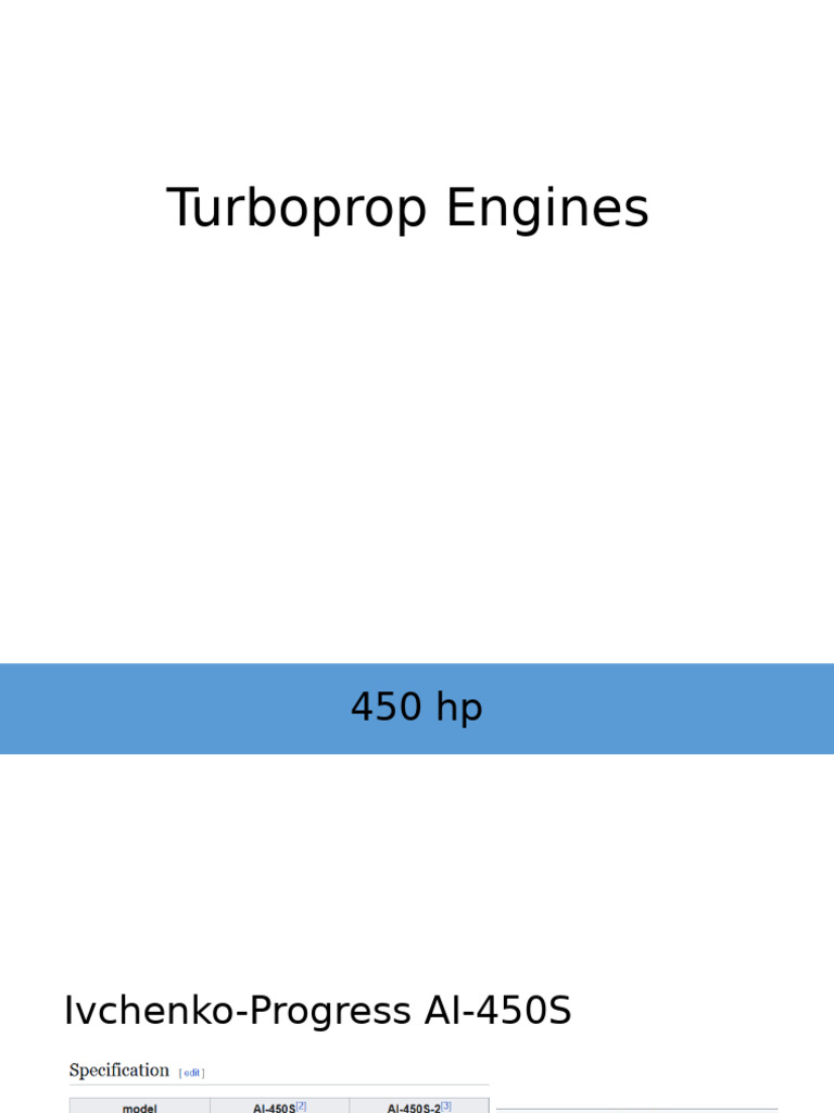 Turboprop Engine Data | PDF