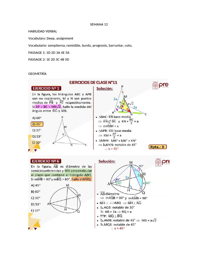 SEMANA 12 - HV y geometría | PDF