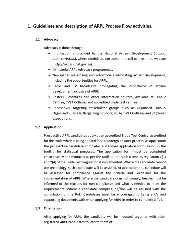 Guidelines and ARPL Process | PDF | Regulatory Compliance